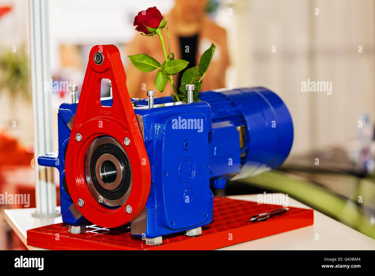 Large and powerful electric motor in modern industrial equipment plant ...