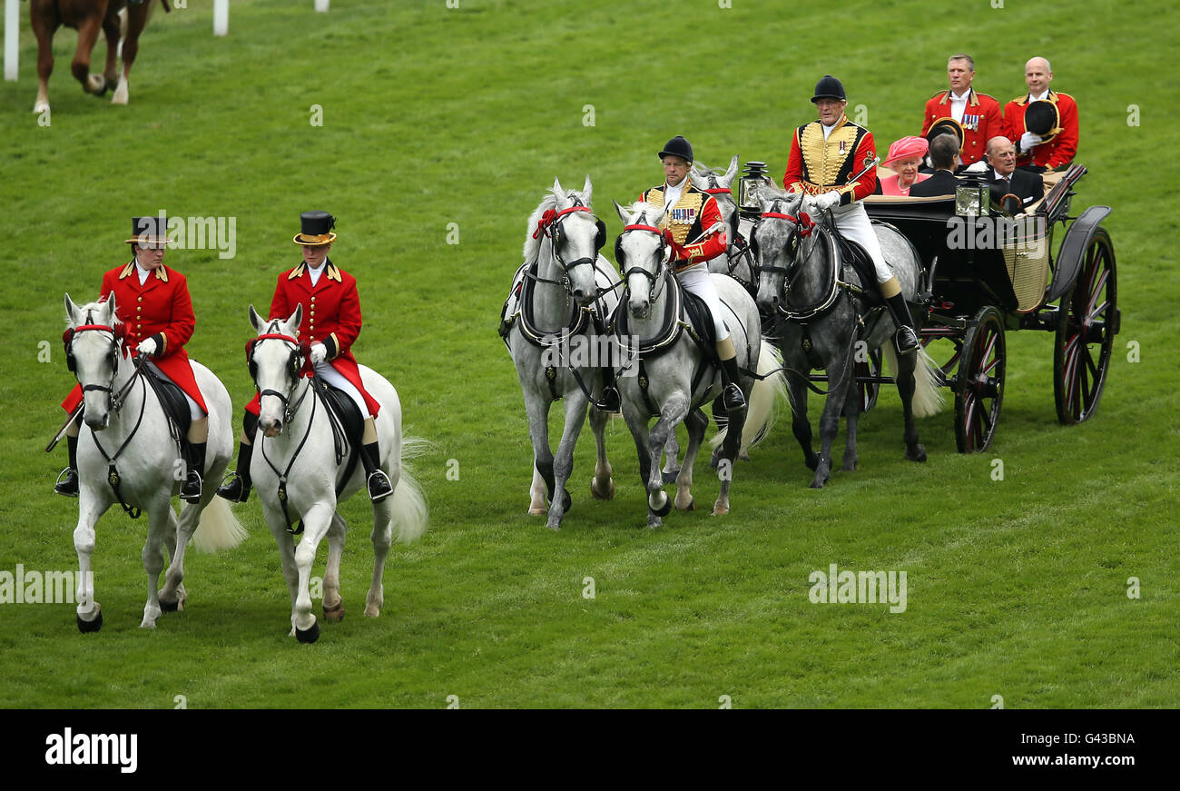 The Royal Procession arrives with Queen Elizabeth II and The Duke of ...