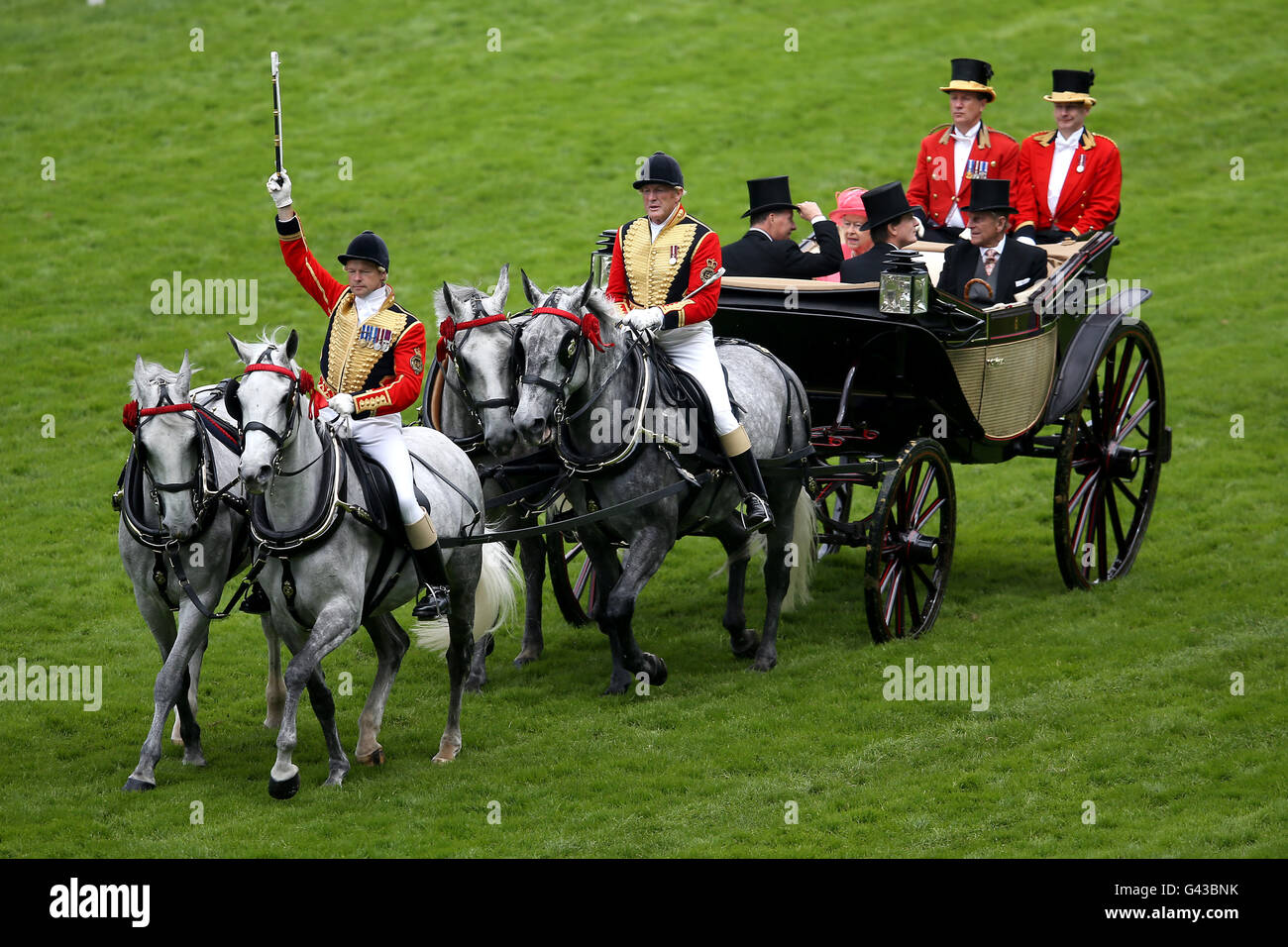 The Royal Procession arrives with Queen Elizabeth II and The Duke of ...