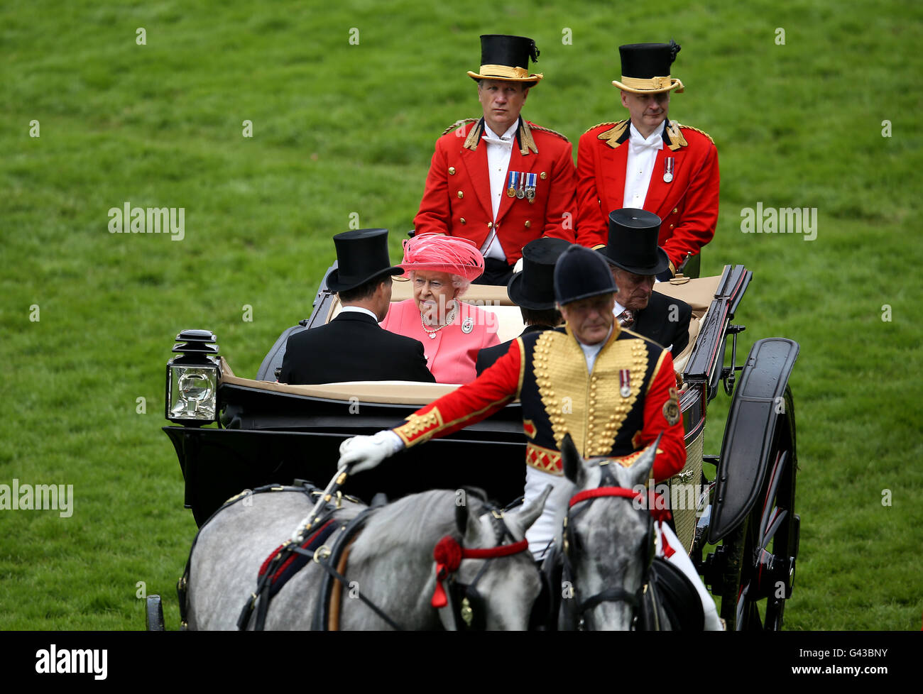 The Royal Procession arrives with Queen Elizabeth II and The Duke of ...
