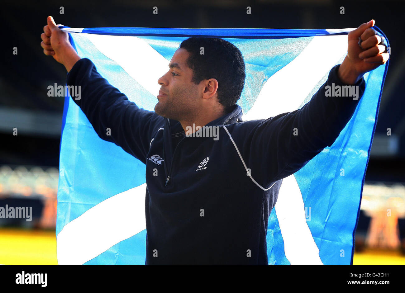 Joe Ansbro during a Team Announcement at Murrayfield, Edinburgh Stock ...