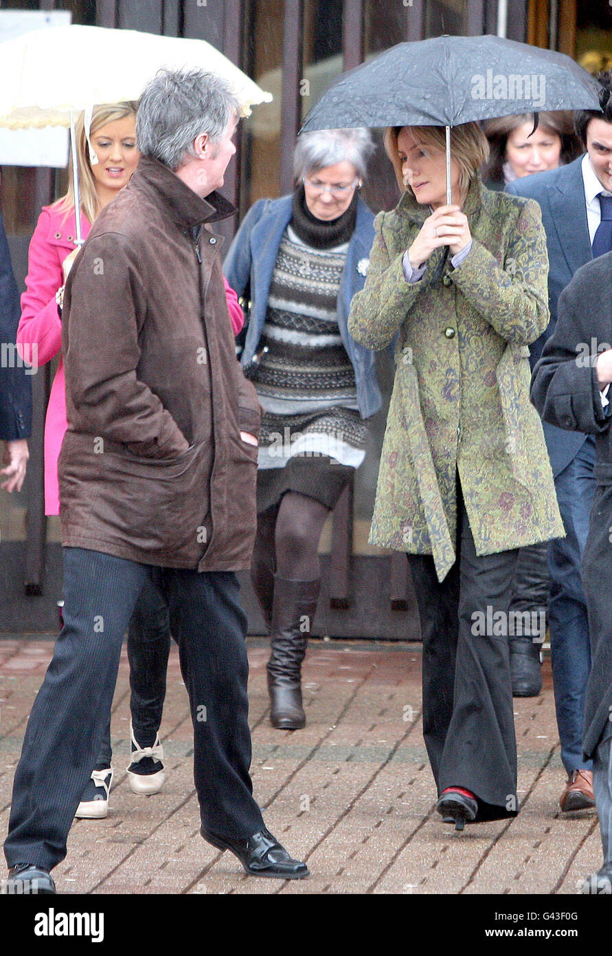 Hazel Stewart, 47, leaves Coleraine court with husband David (left ...