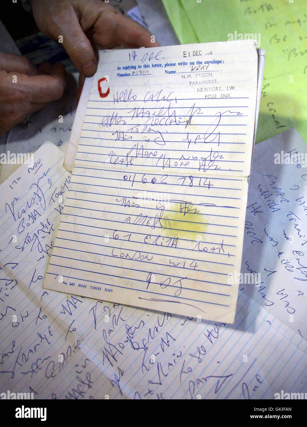 Krays letters and artwork auctioned Stock Photo - Alamy