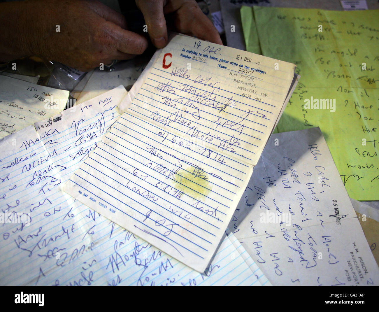A general view of letters owned by Carol-Ann Kelly written by Reggie ...