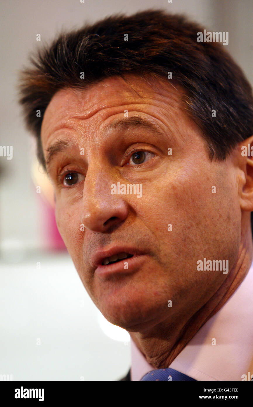 Lord Coe unveils latest 2012 Olympic merchandise Stock Photo - Alamy
