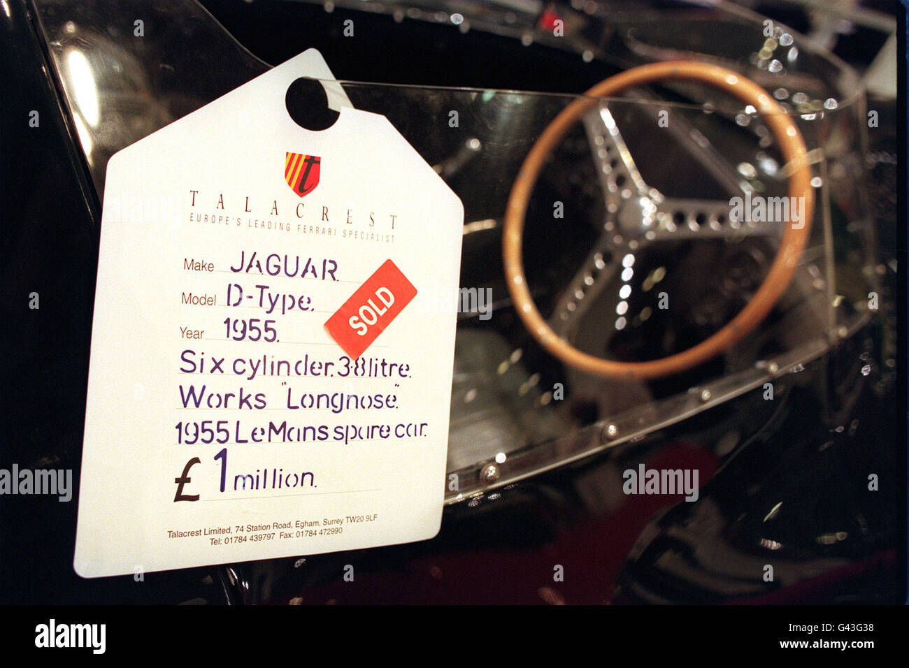 The price tag on the d type jaguar sports car hi-res stock photography ...