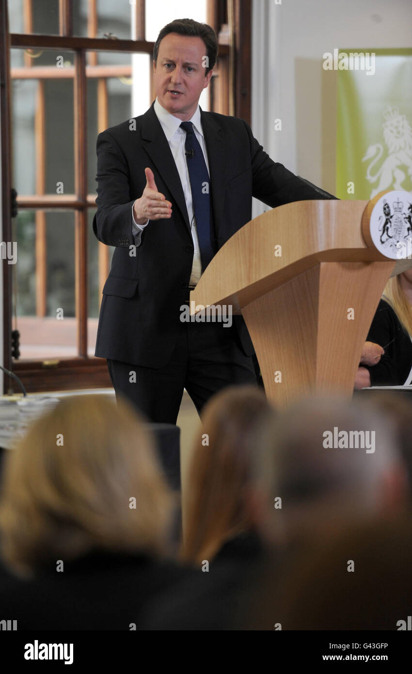 Cameron speaks at treasury hi-res stock photography and images - Alamy