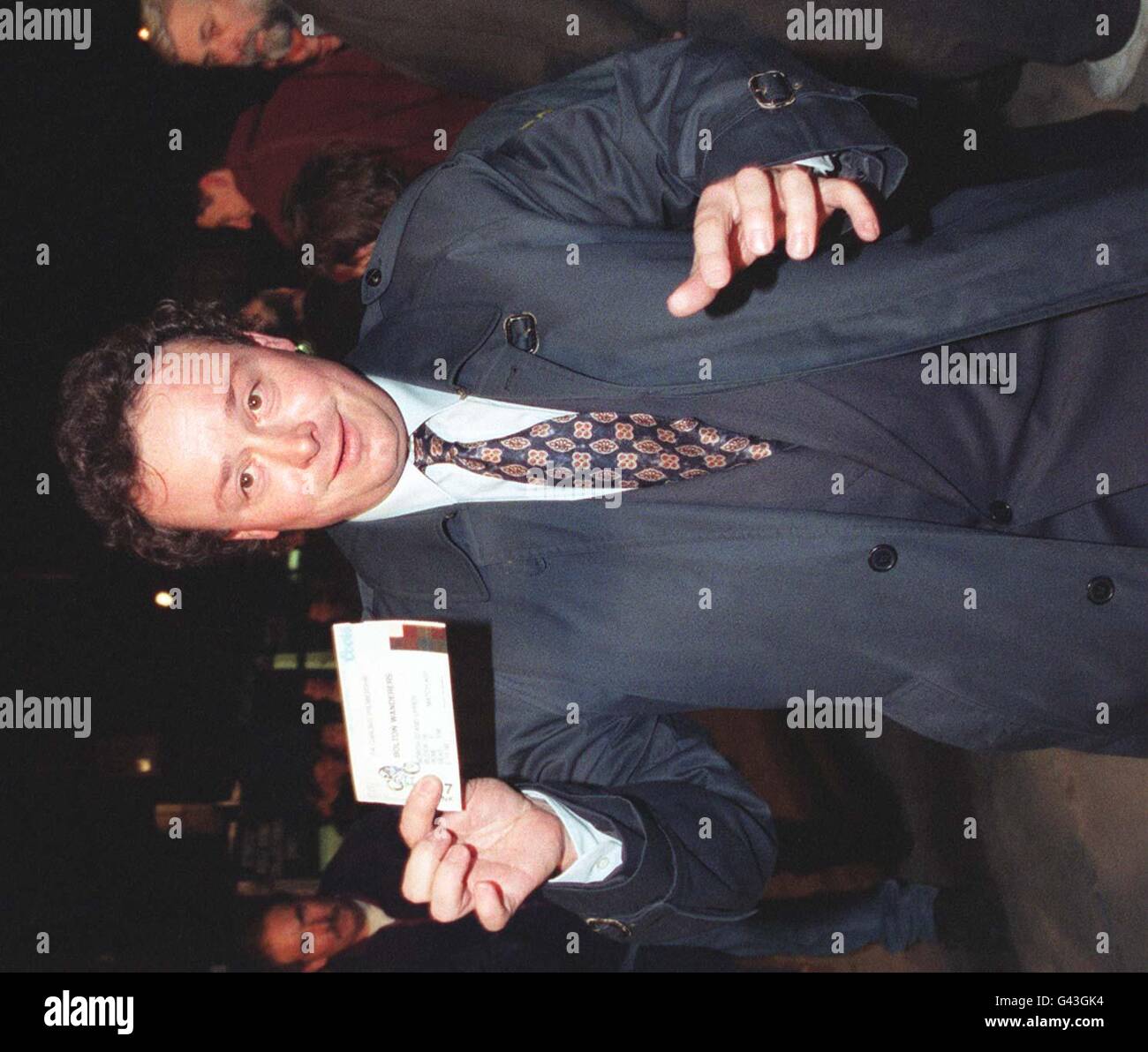 Chelsea director Matthew Harding holds the ticket he bought for tonight ...