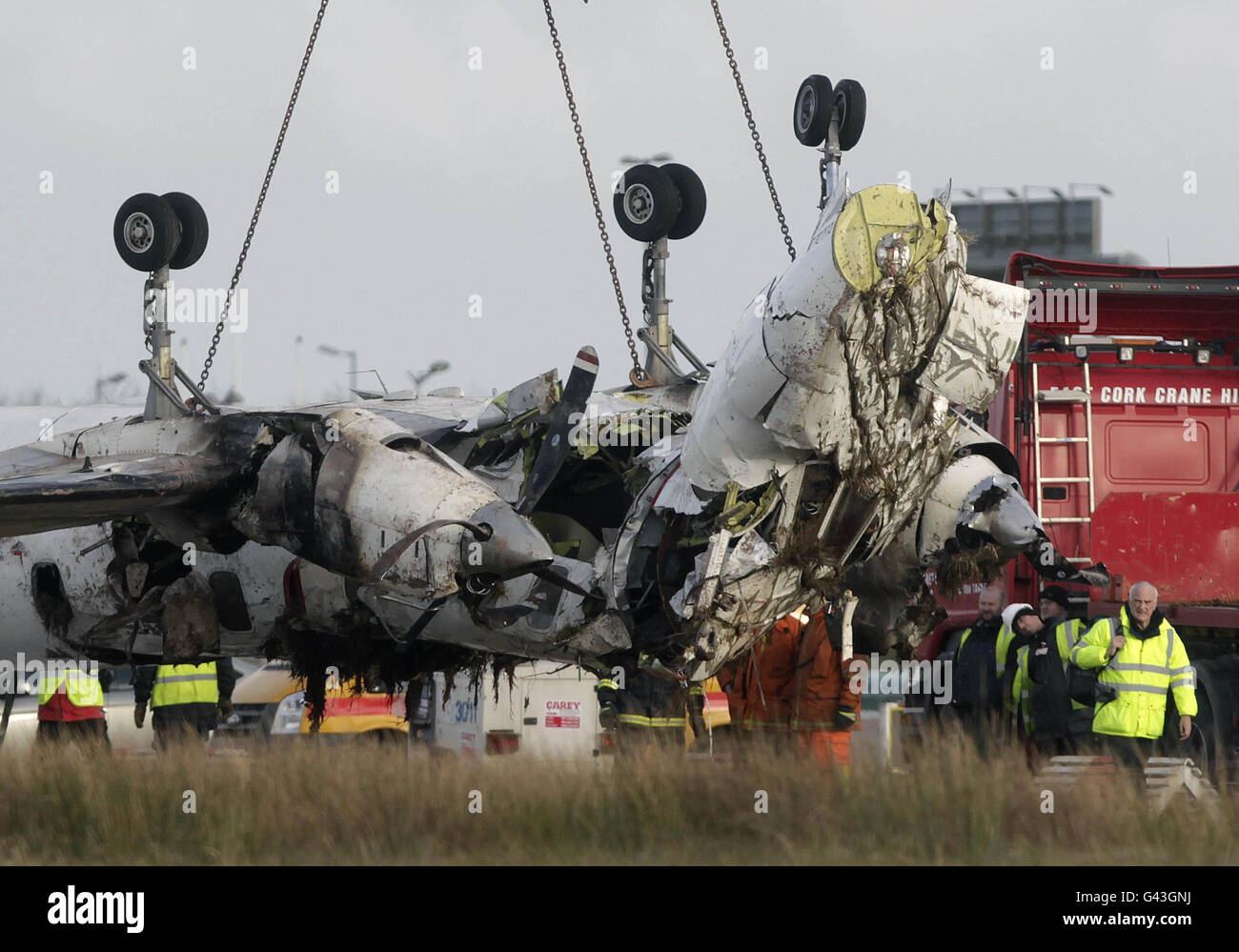 The wreckage of the Manx2 plane in which six people where killed in a ...