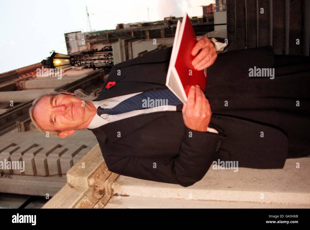Lord Nolan pictured outside the Treasury in London today (Thur). The ...