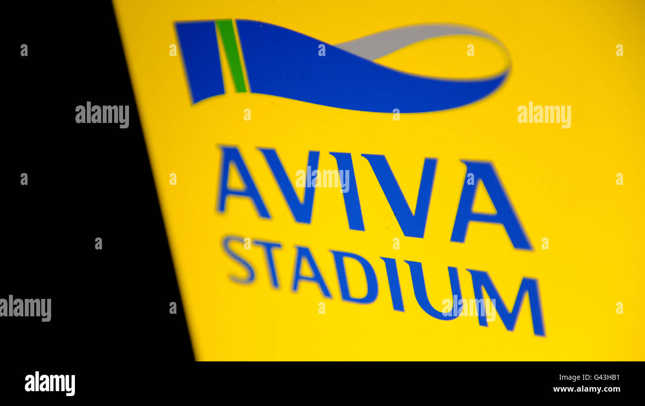 A general view of signage at the Aviva Stadium, Dublin Stock Photo - Alamy