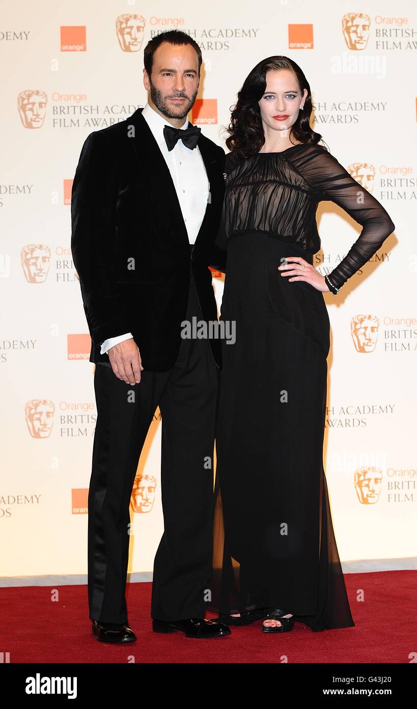 Tom Ford and Eva Green in the press room at the 2011 Orange British ...