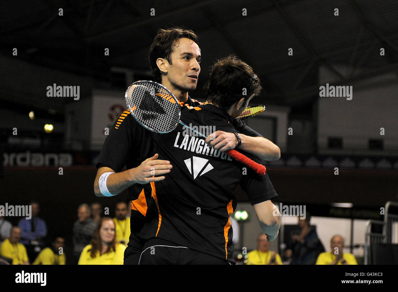 Nathan Robertson (left) and Chris Langridge celebrate winning the men's ...