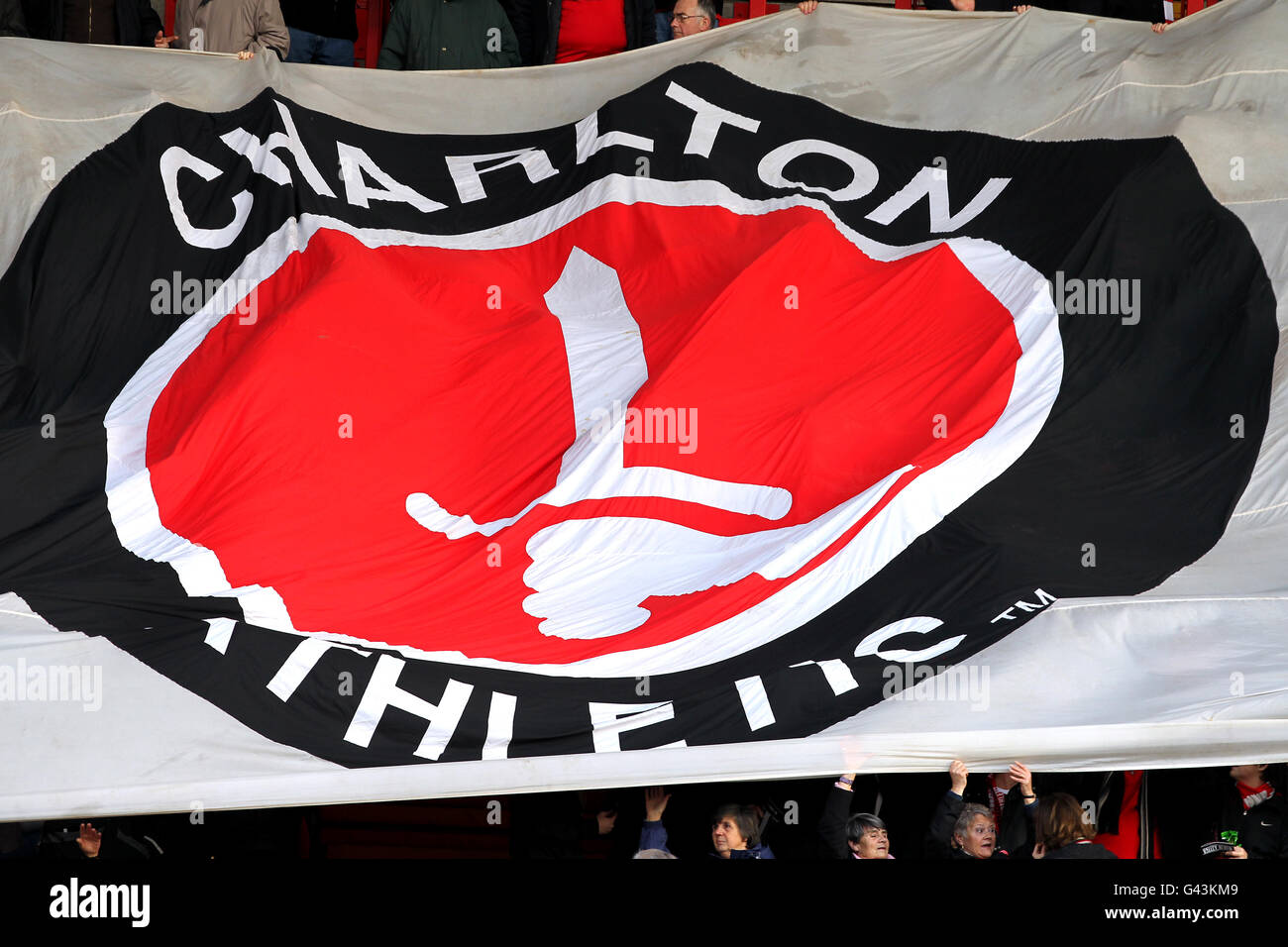 Charlton athletic flag in the stands hi-res stock photography and ...
