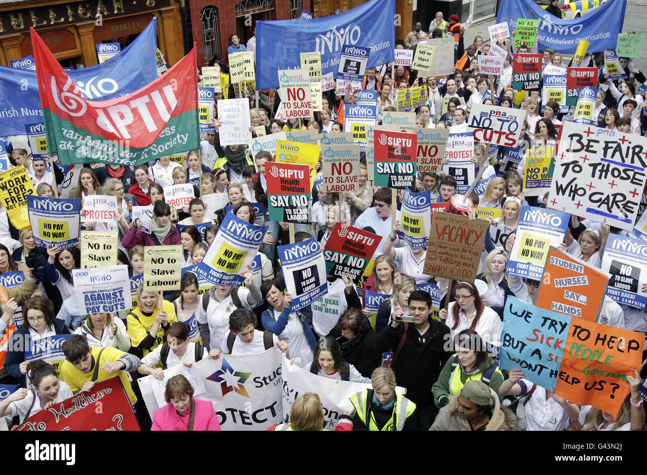 Student nurses protest Stock Photo - Alamy