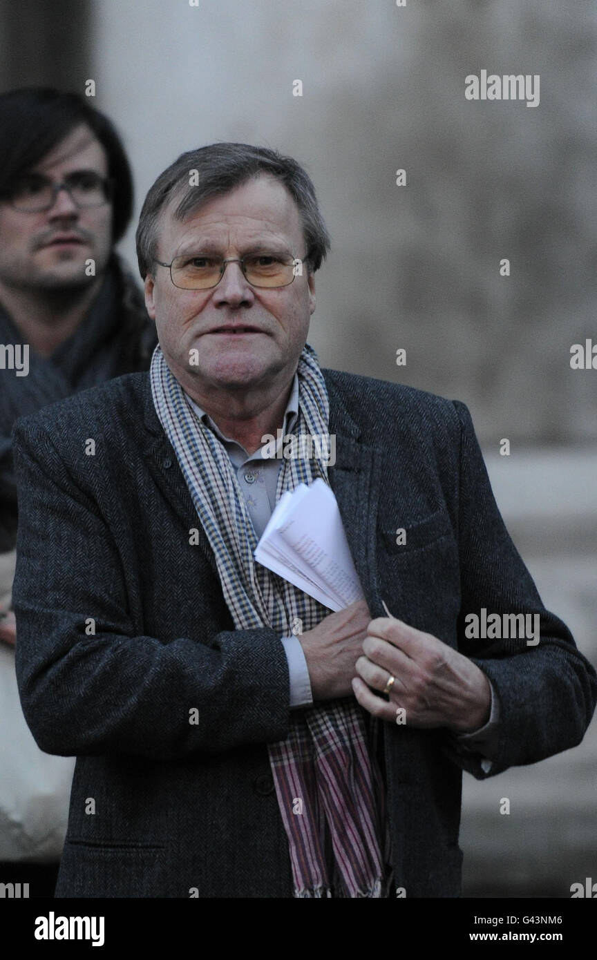 David Neilson leaves a memorial service for actor Pete Postlethwaite at ...