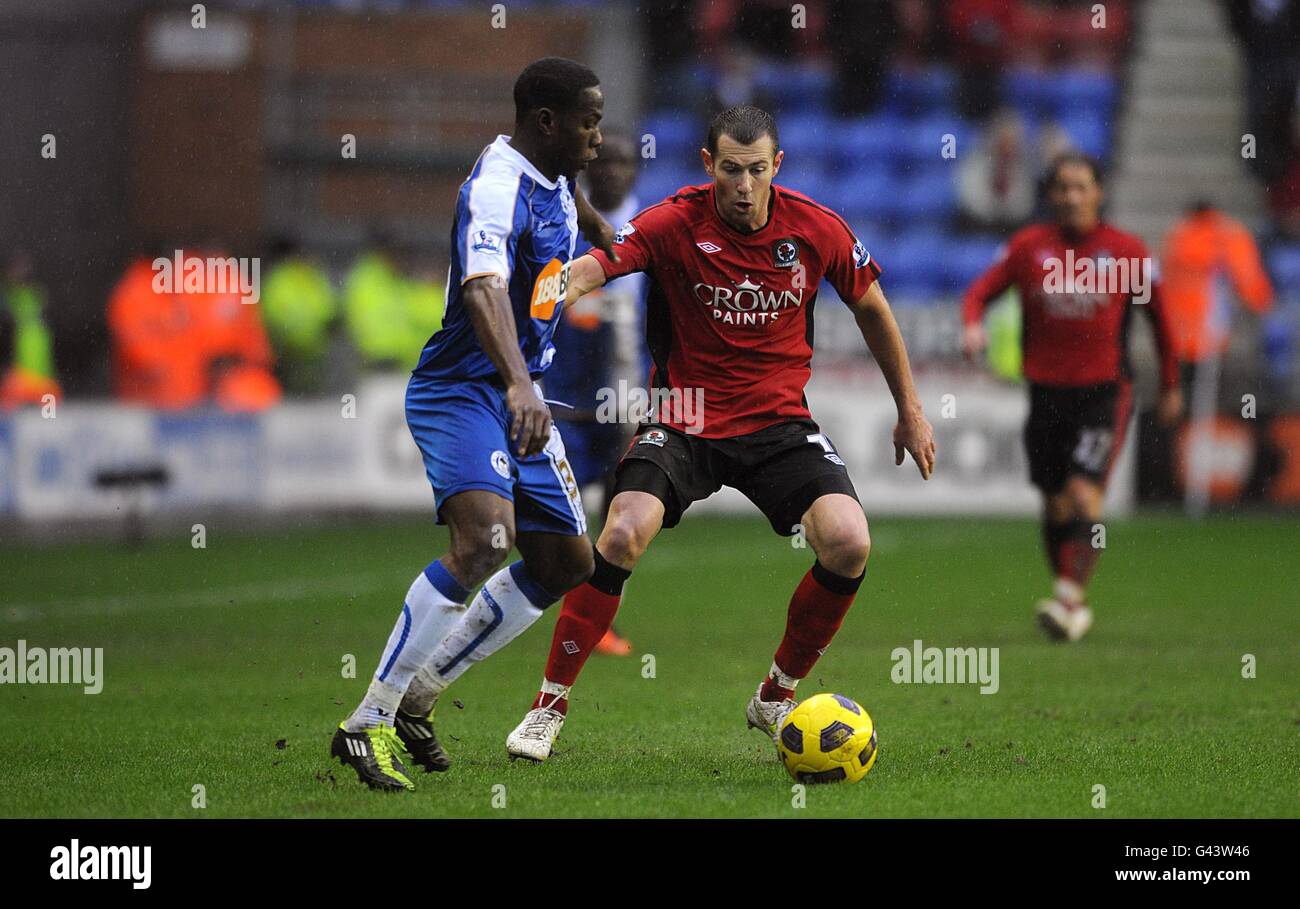Wigan Athletic's Maynor Figueroa (left) and Blackburn Rovers' Brett ...