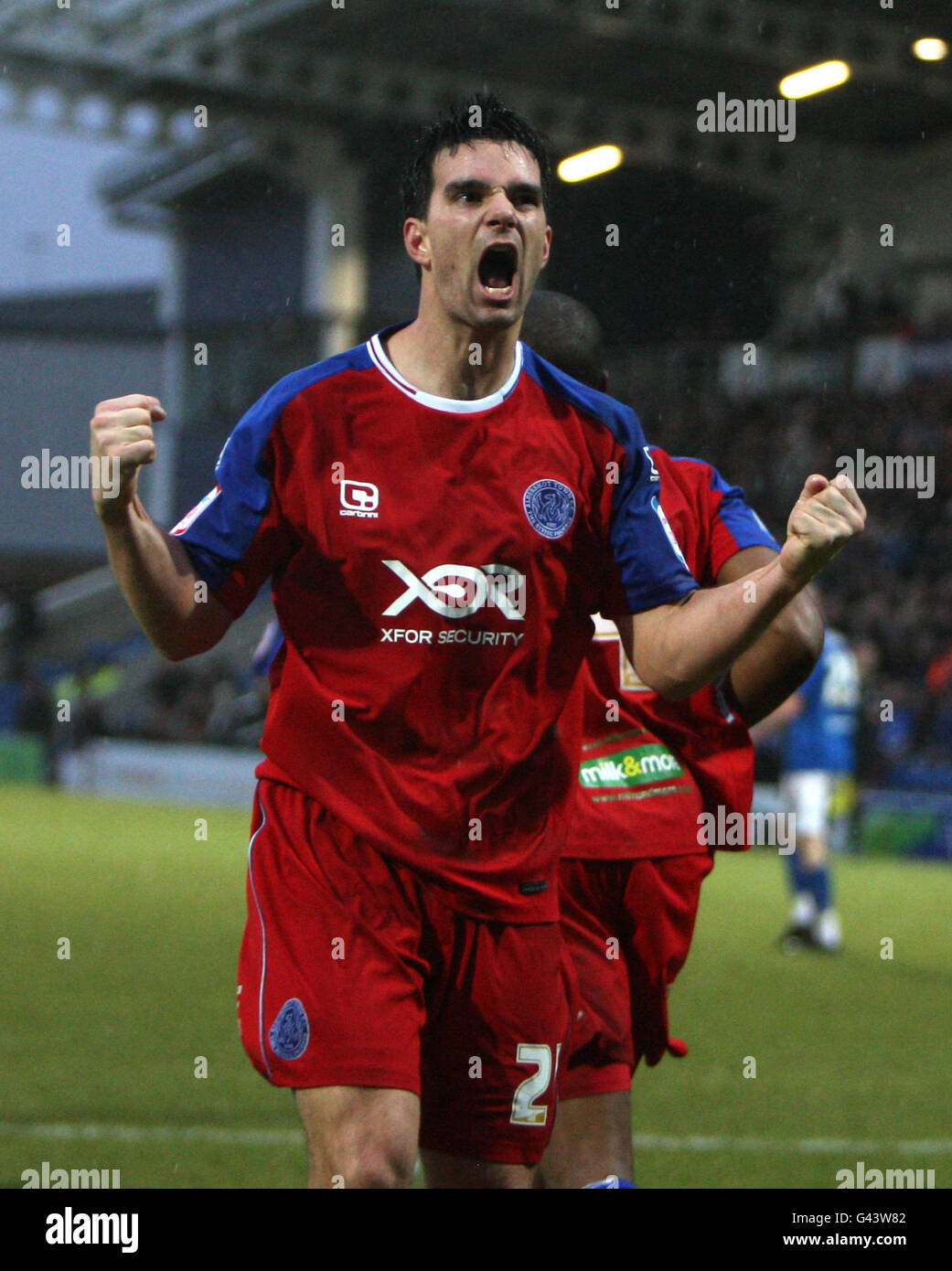 Aldershot Town's Tim Sills celebrates scoring their second goal of the ...