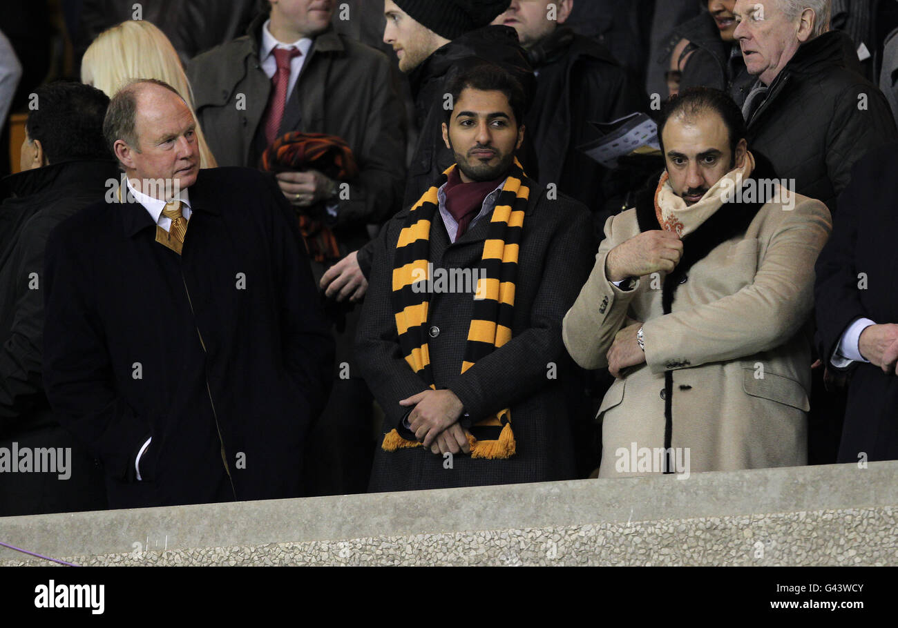 Wolverhampton Wanderers' owner Steve Morgan (L) with guests Stock Photo ...