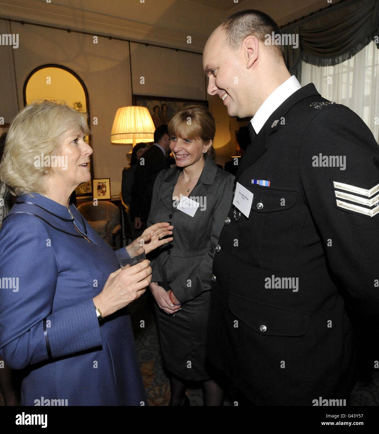 The Duchess of Cornwall with Louise Pye (centre) and Paul Masterson ...