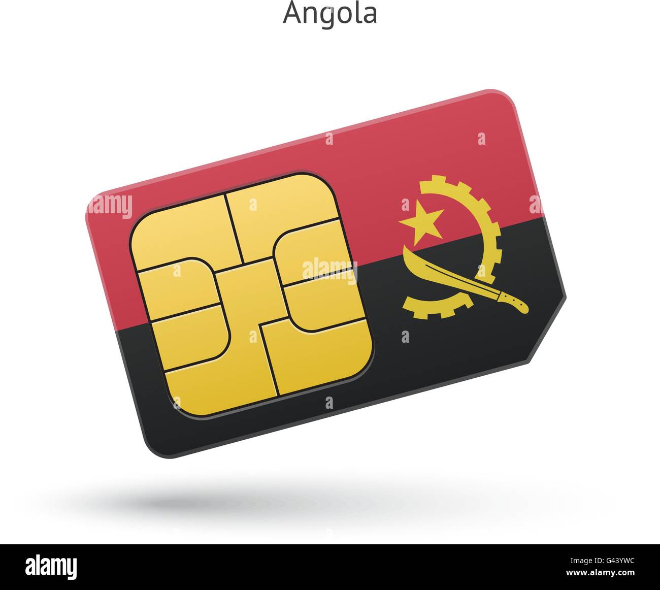 Angola mobile phone sim card with flag Stock Vector Image & Art - Alamy