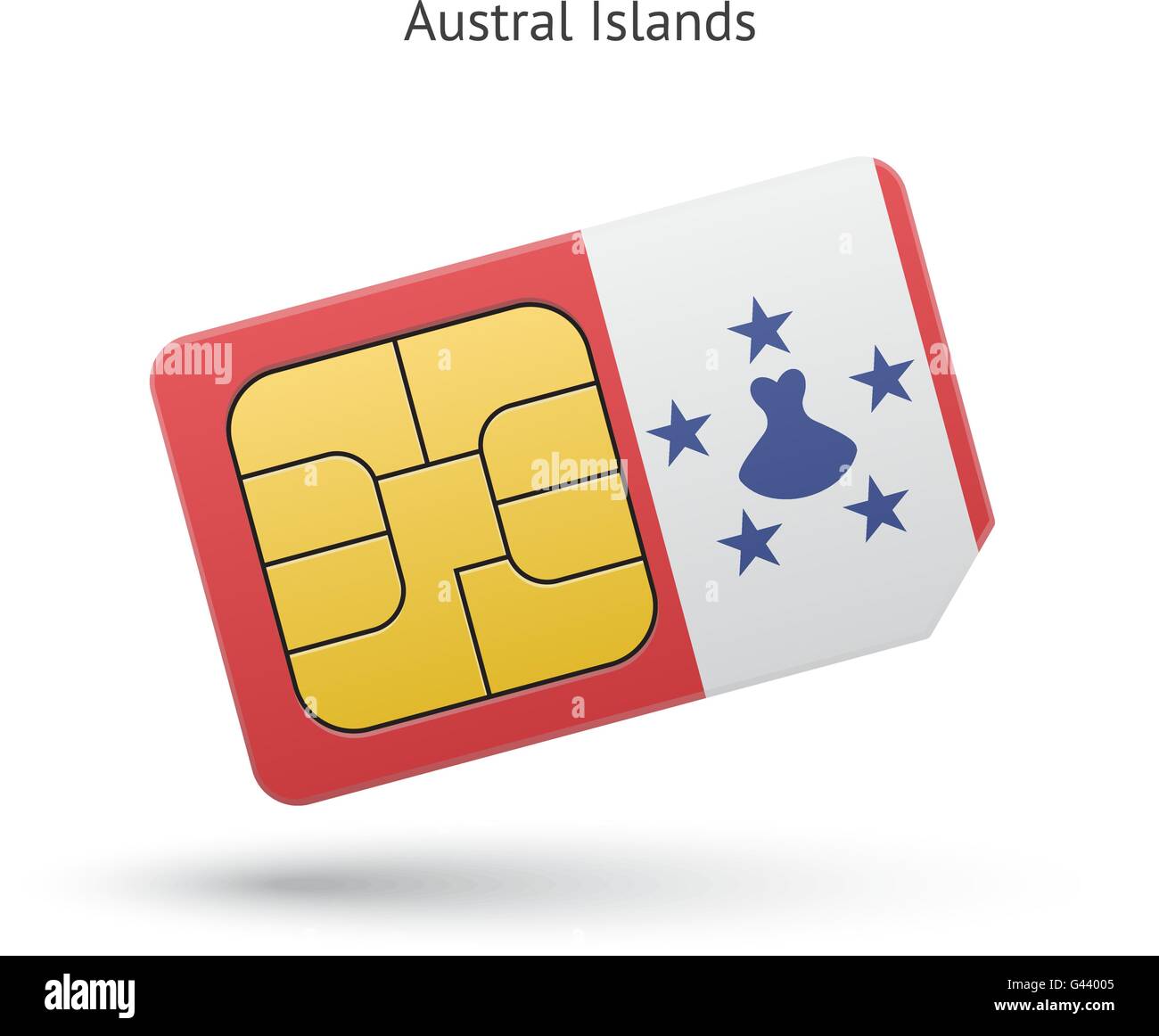 Austral Islands mobile phone sim card with flag Stock Vector Image ...
