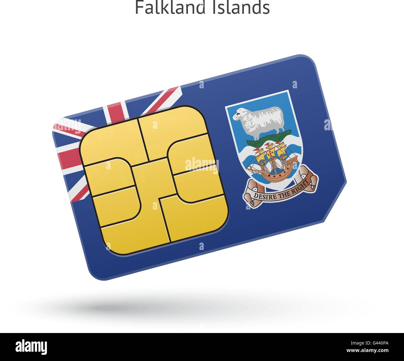 Falkland Islands mobile phone sim card with flag Stock Vector Image ...