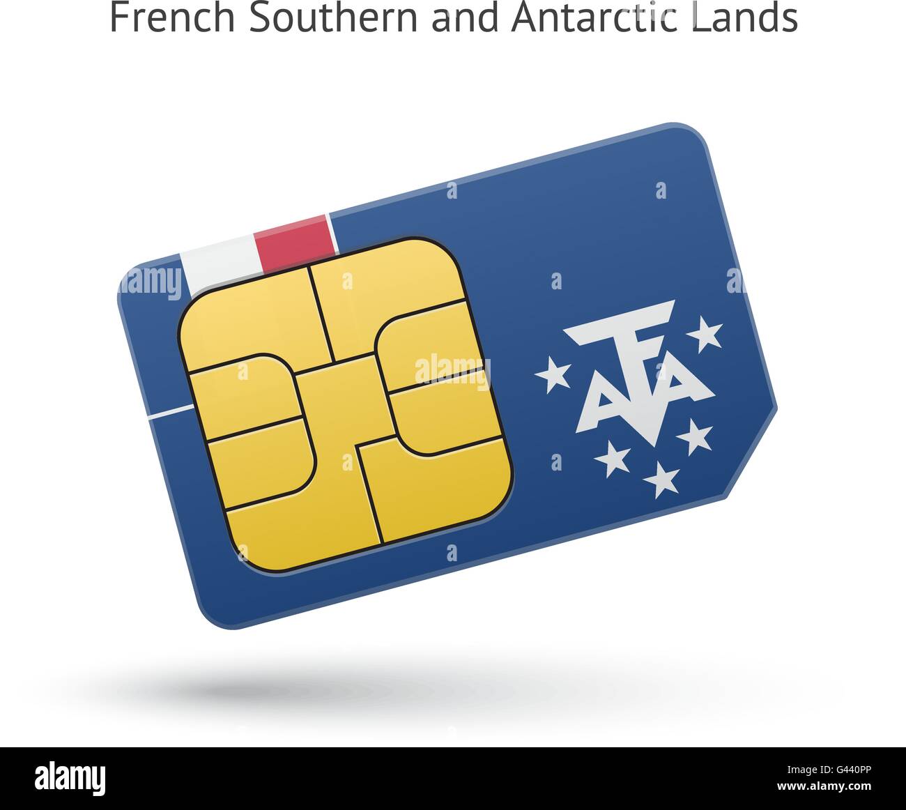 French Southern and Antarctic Lands phone sim card with flag Stock ...