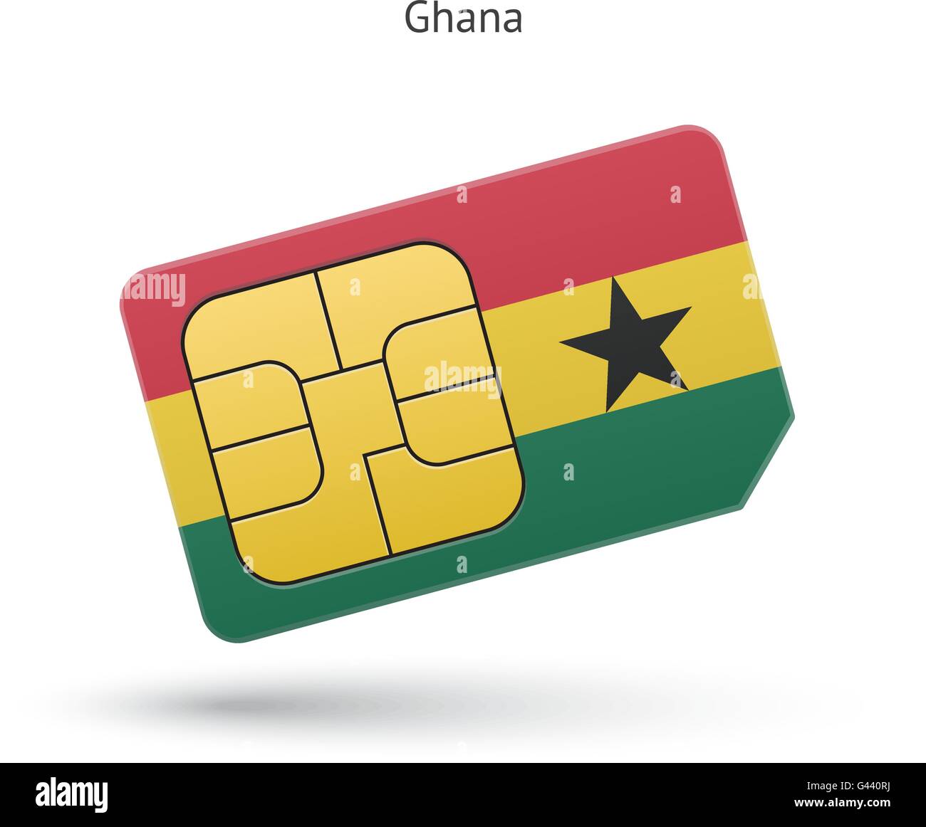 Ghana mobile phone sim card with flag Stock Vector Image & Art - Alamy