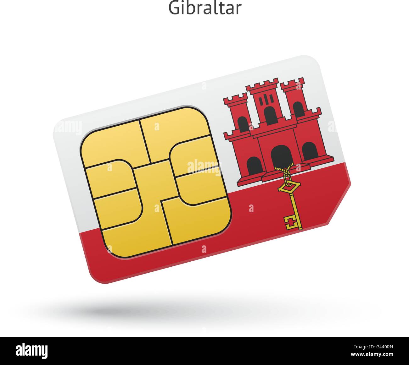 Gibraltar mobile phone sim card with flag Stock Vector Image & Art - Alamy
