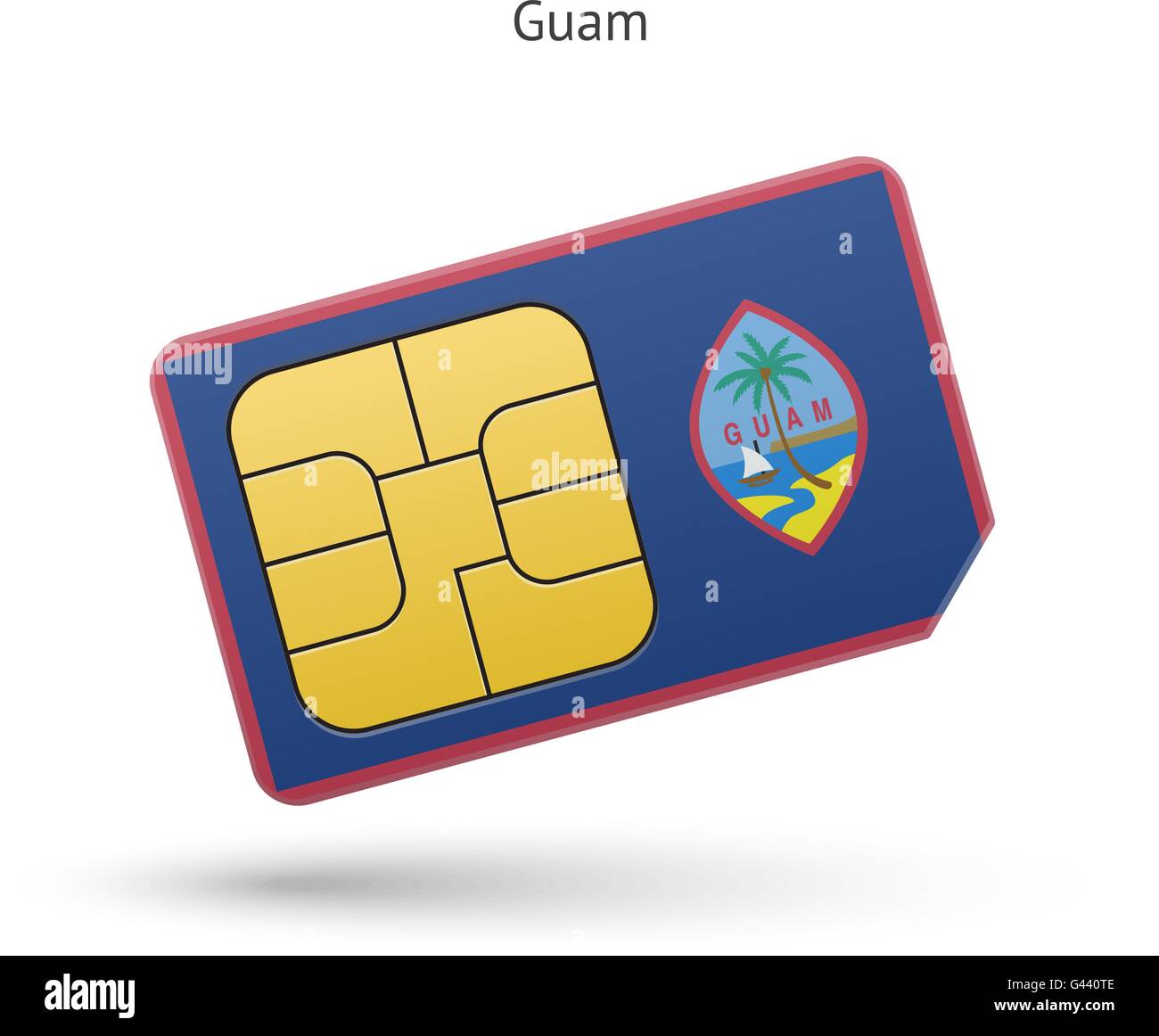 Guam mobile phone sim card with flag Stock Vector Image & Art - Alamy
