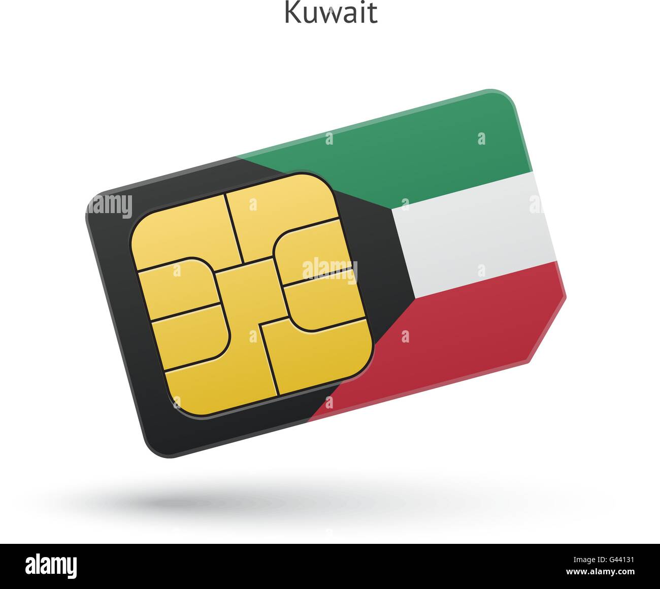 Kuwait mobile phone sim card with flag Stock Vector Image & Art - Alamy