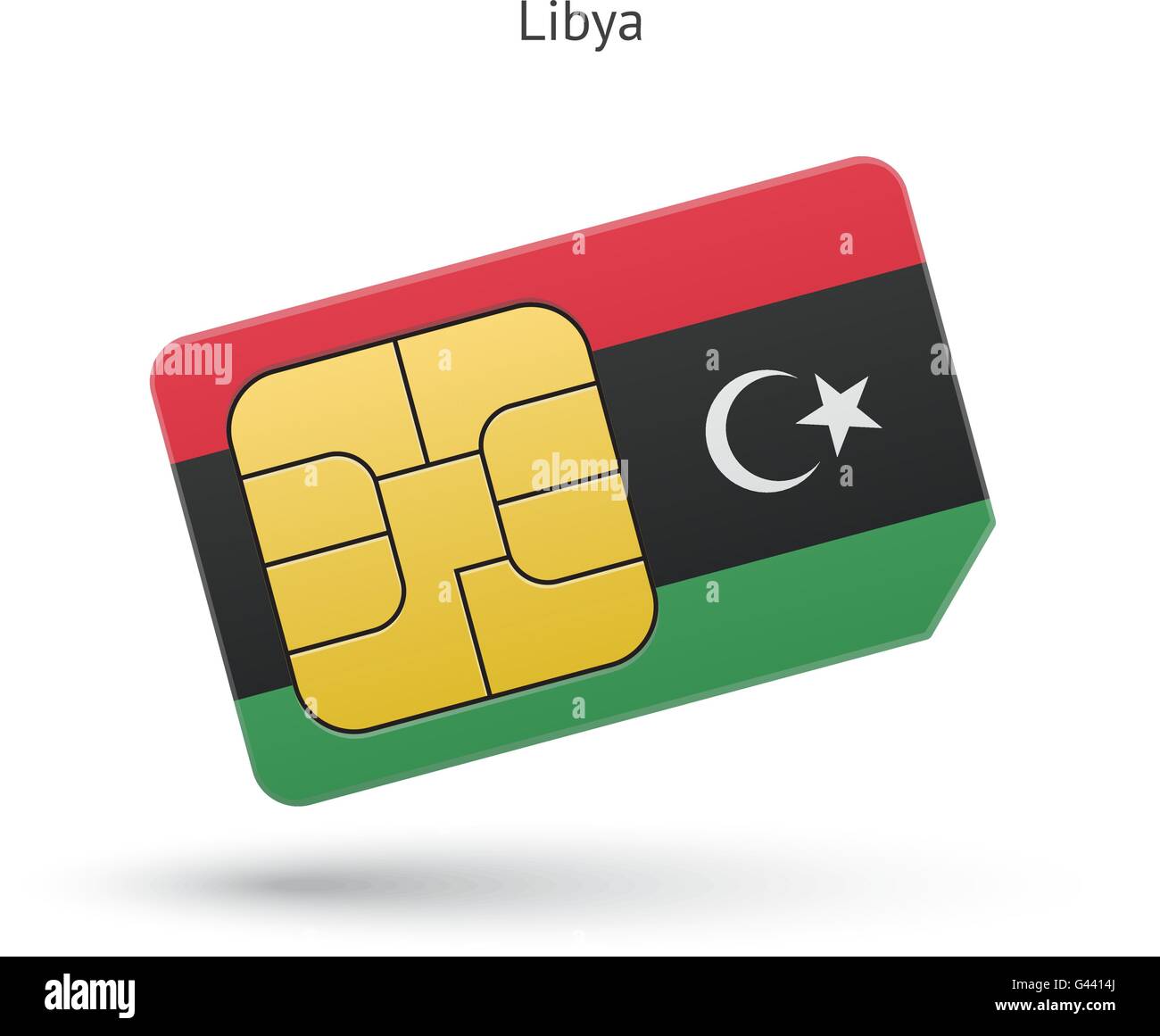 Libya mobile phone sim card with flag Stock Vector Image & Art - Alamy