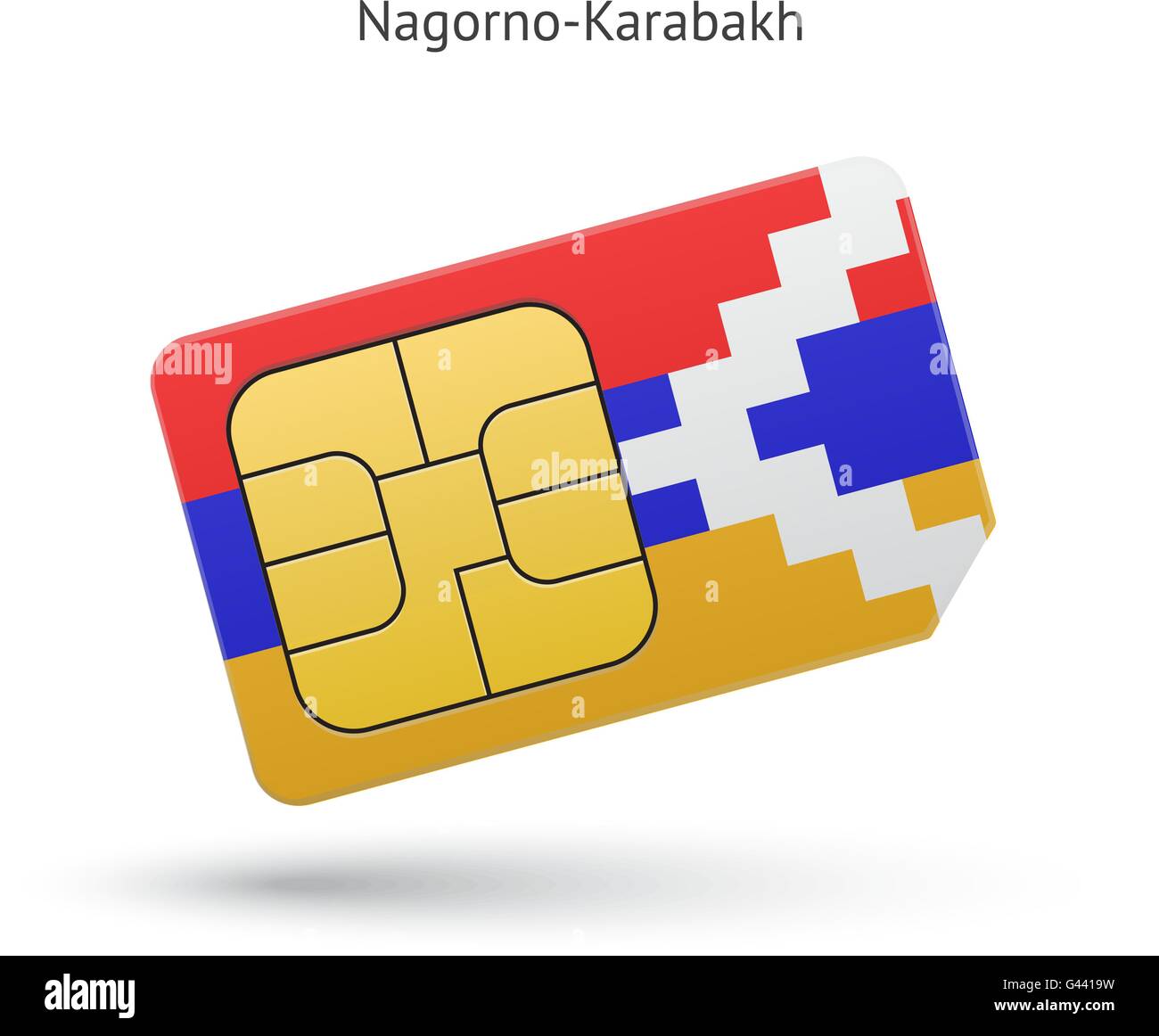 Nagorno-Karabakh mobile phone sim card with flag Stock Vector Image ...