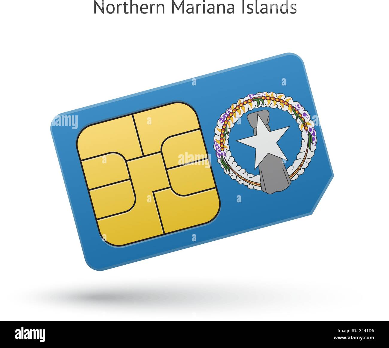 Northern Mariana Islands mobile phone sim card with flag Stock Vector ...