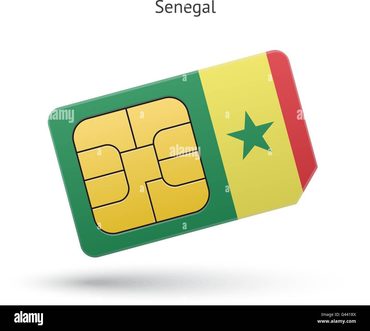 Senegal mobile phone sim card with flag Stock Vector Image & Art - Alamy