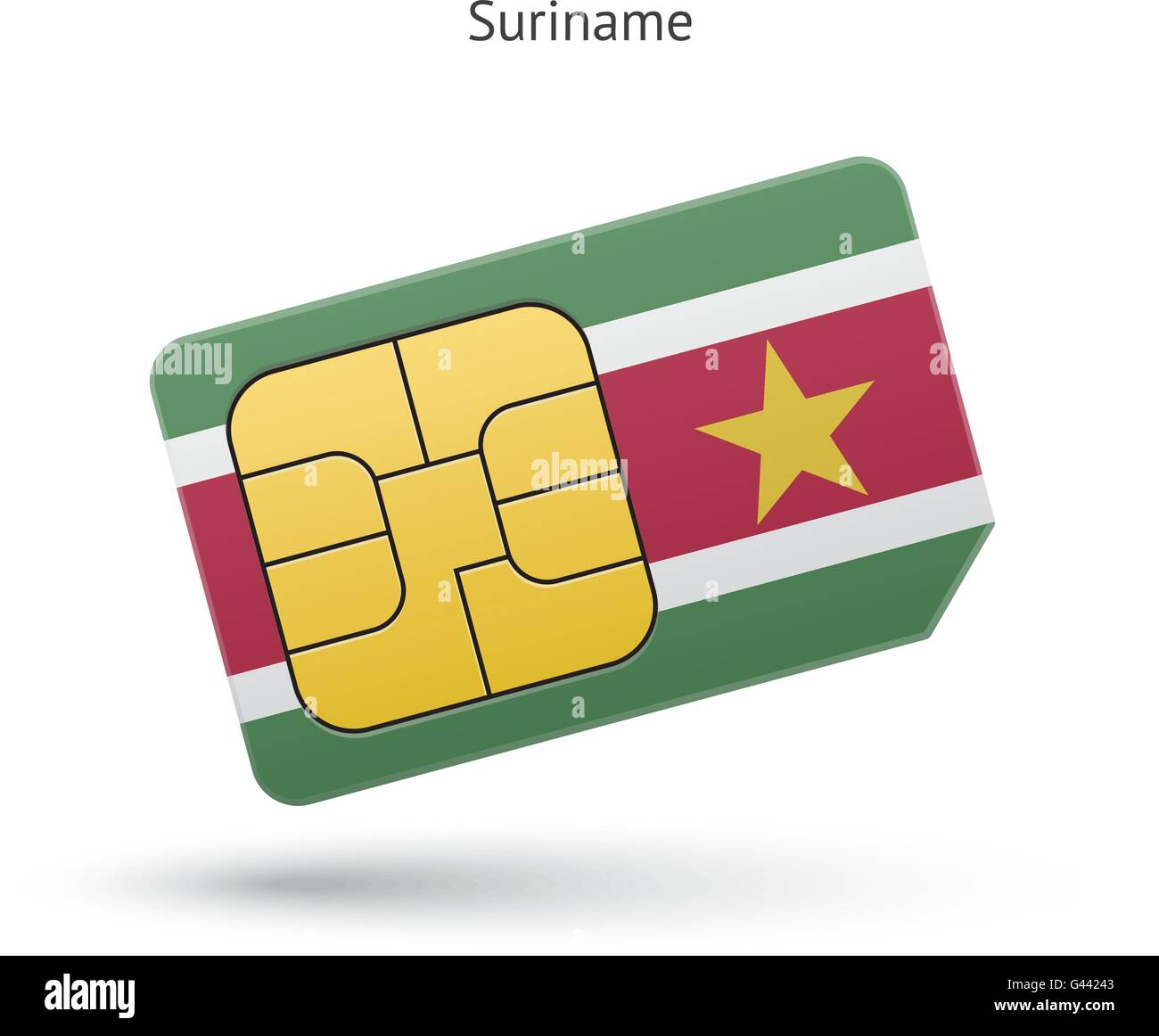 Suriname mobile phone sim card with flag Stock Vector Image & Art - Alamy
