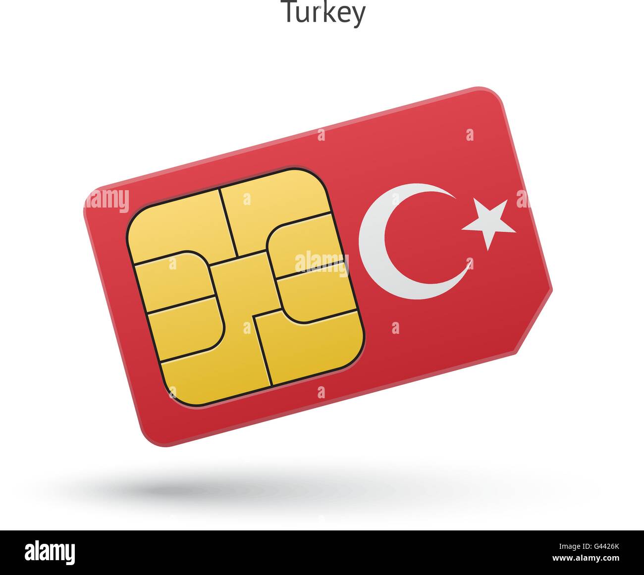 Turkey mobile phone sim card with flag Stock Vector Image & Art - Alamy