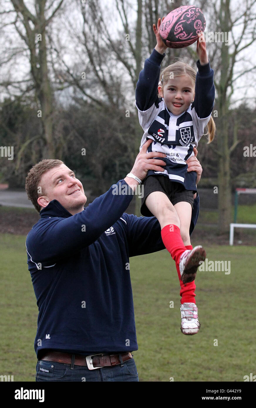 Scotland international Moray Low and three year old Louisa Hamilton ...