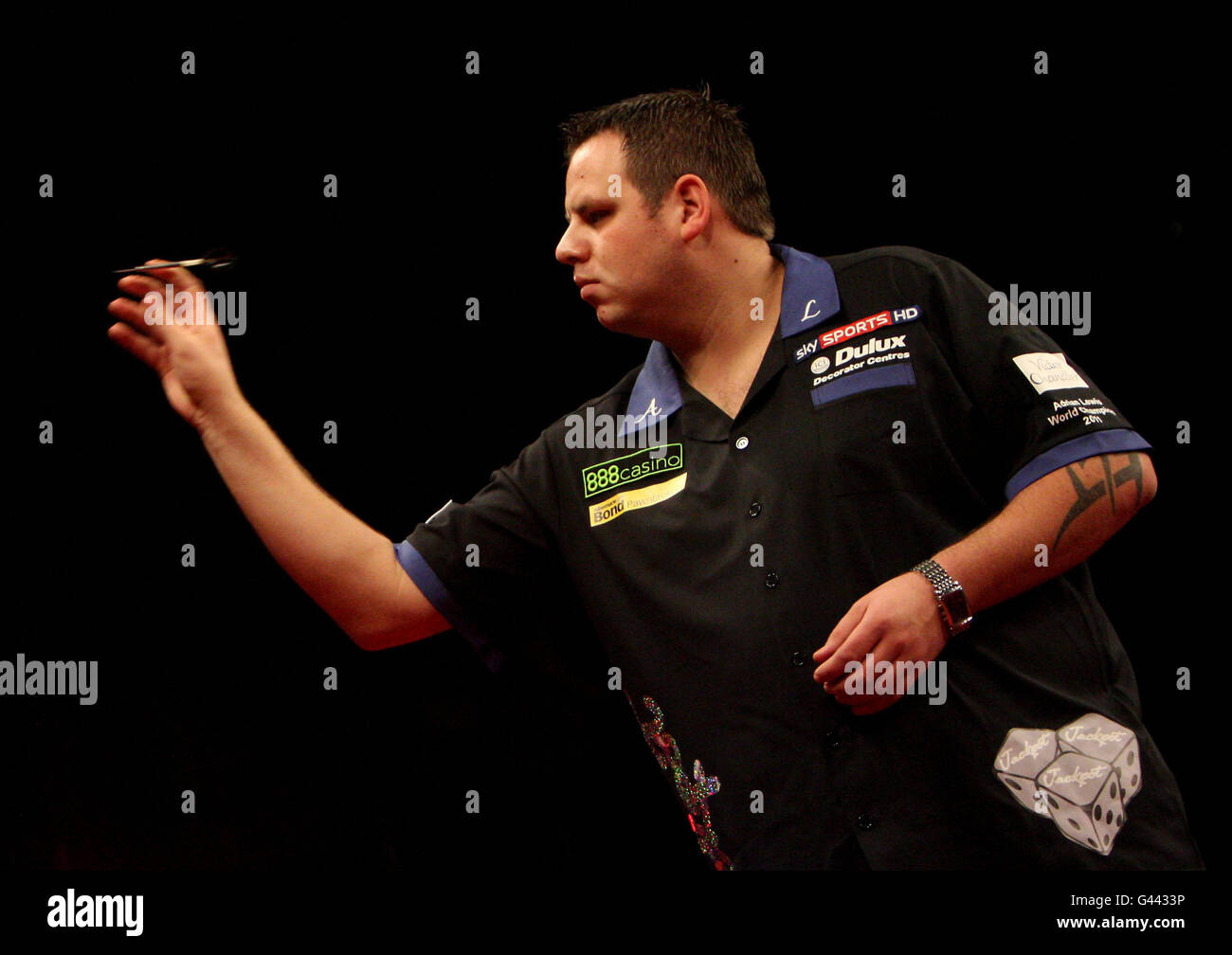 Adrian Lewis in action against James Wade during the Round Two of the ...
