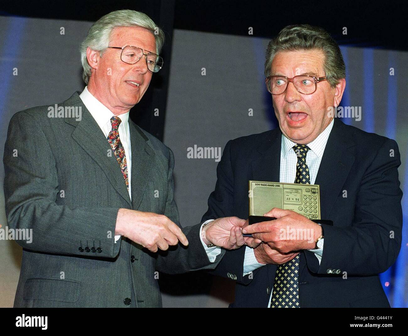 Veteran newsreader Richard Baker receives his Gold Award for ...