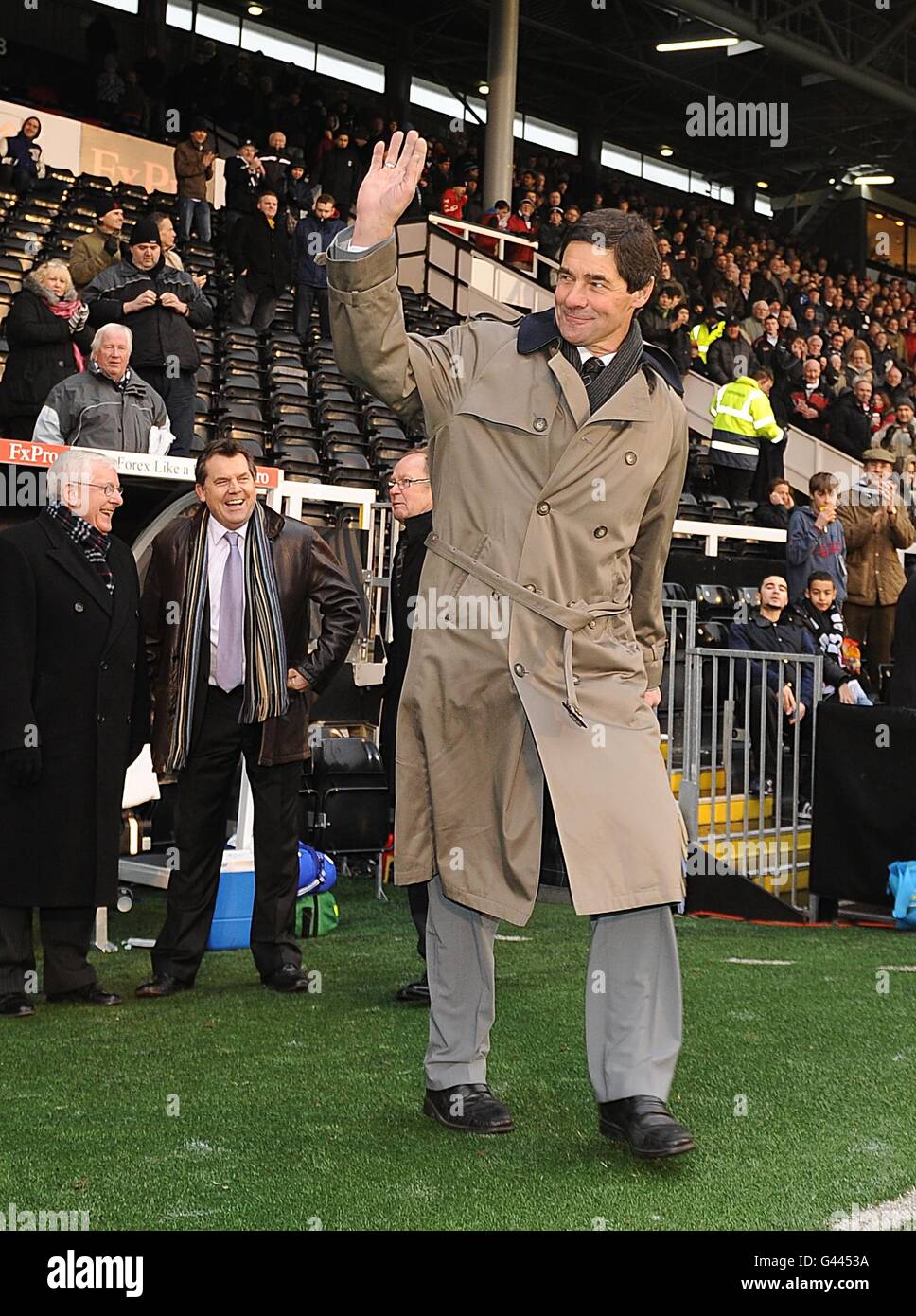 Former Fulham player from the 1975 FA Cup, Ernie Howe at half time ...