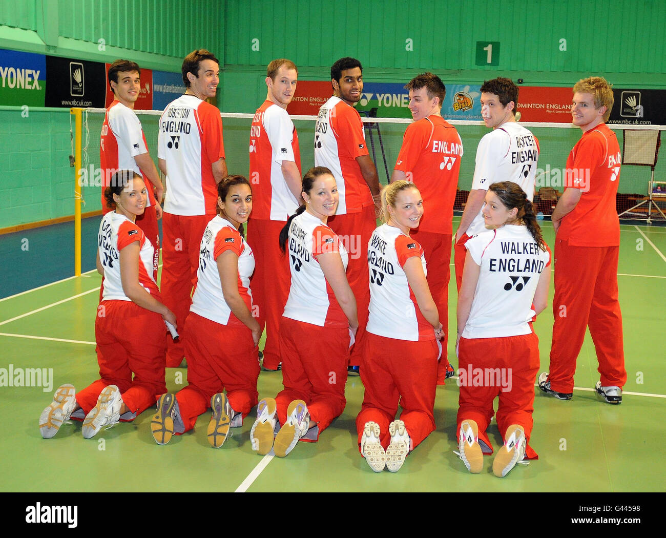 Team England's (Back row, left to right) Christopher Adcock, Nathan ...