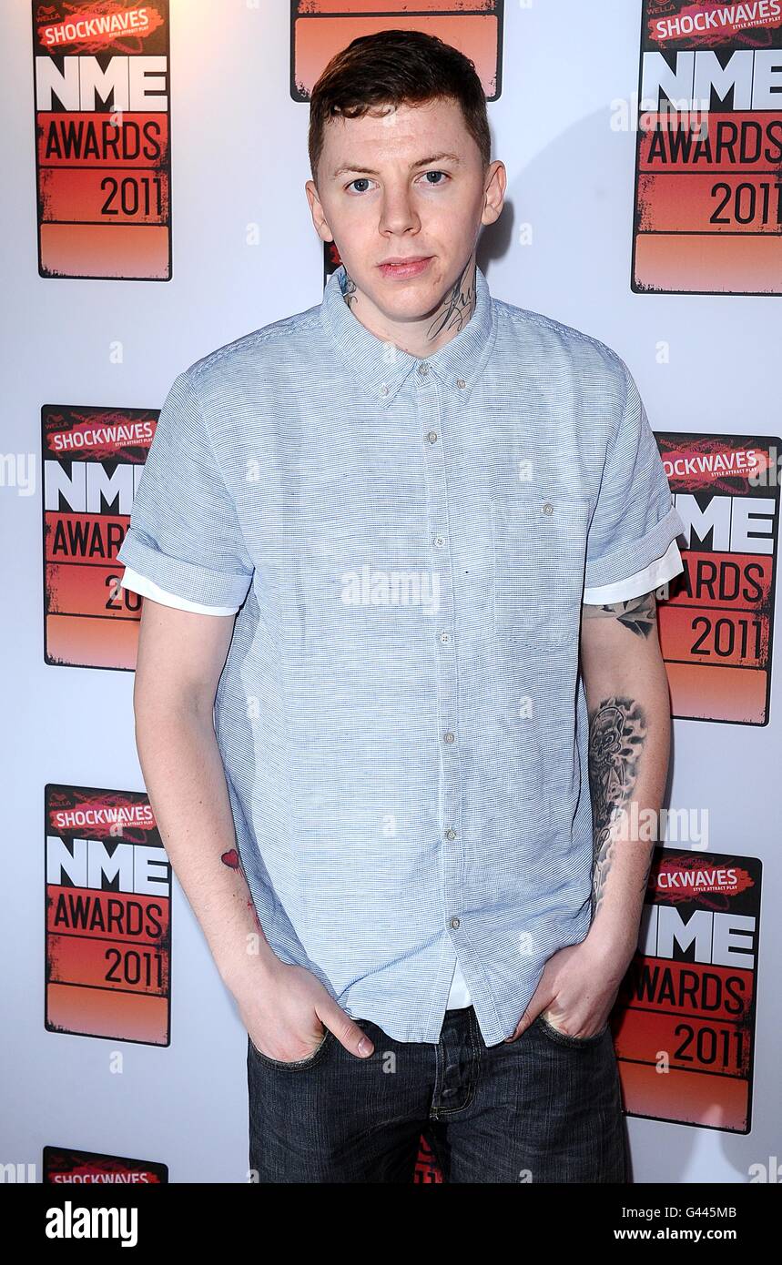 Professor Green arriving for the 2011 Shockwaves NME Awards at the O2 ...