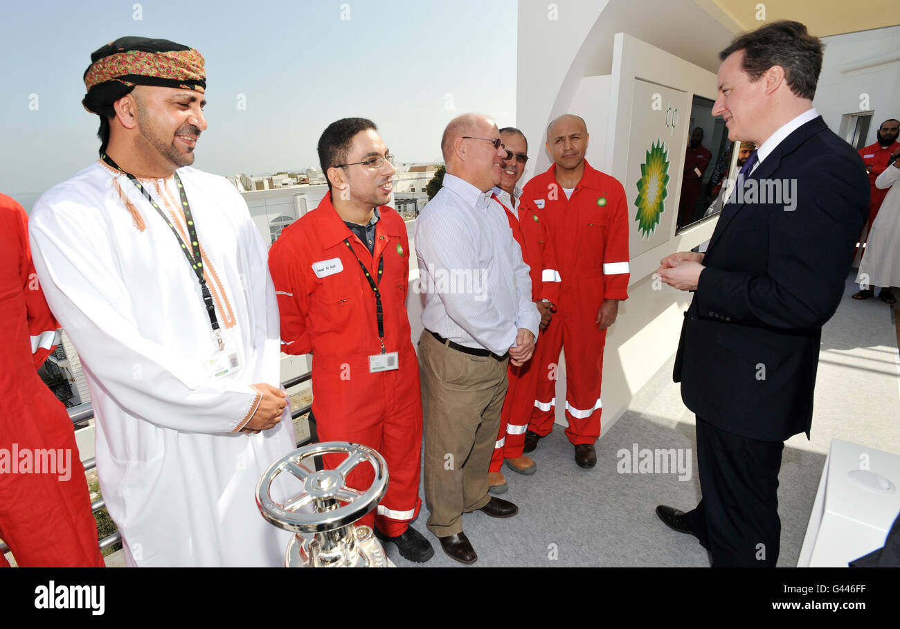 British prime minister david cameron bp event bp in muscat hi-res stock ...