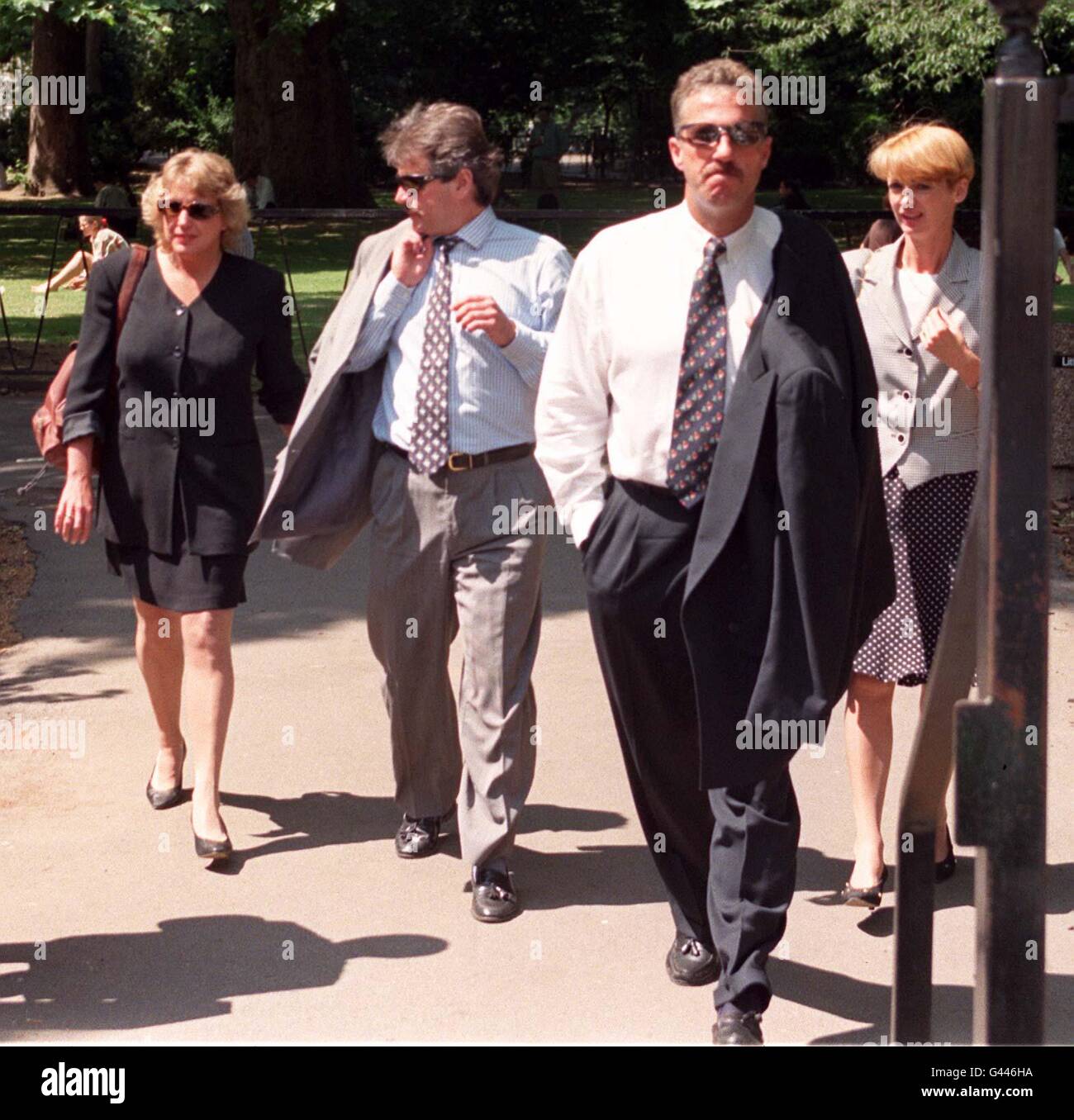 Ian and Kathy Botham (right) and Allan and Lindsay Lamb take a break ...