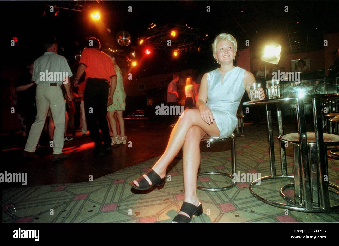 A police officer dressed as missing Melanie Hall sits at the edge of ...