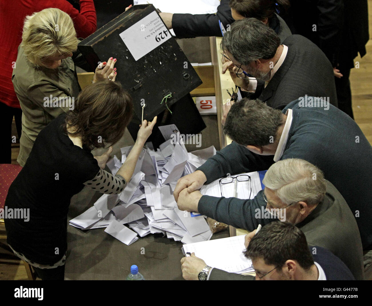 Ballot boxes are opened as counting begins for the Irish General ...