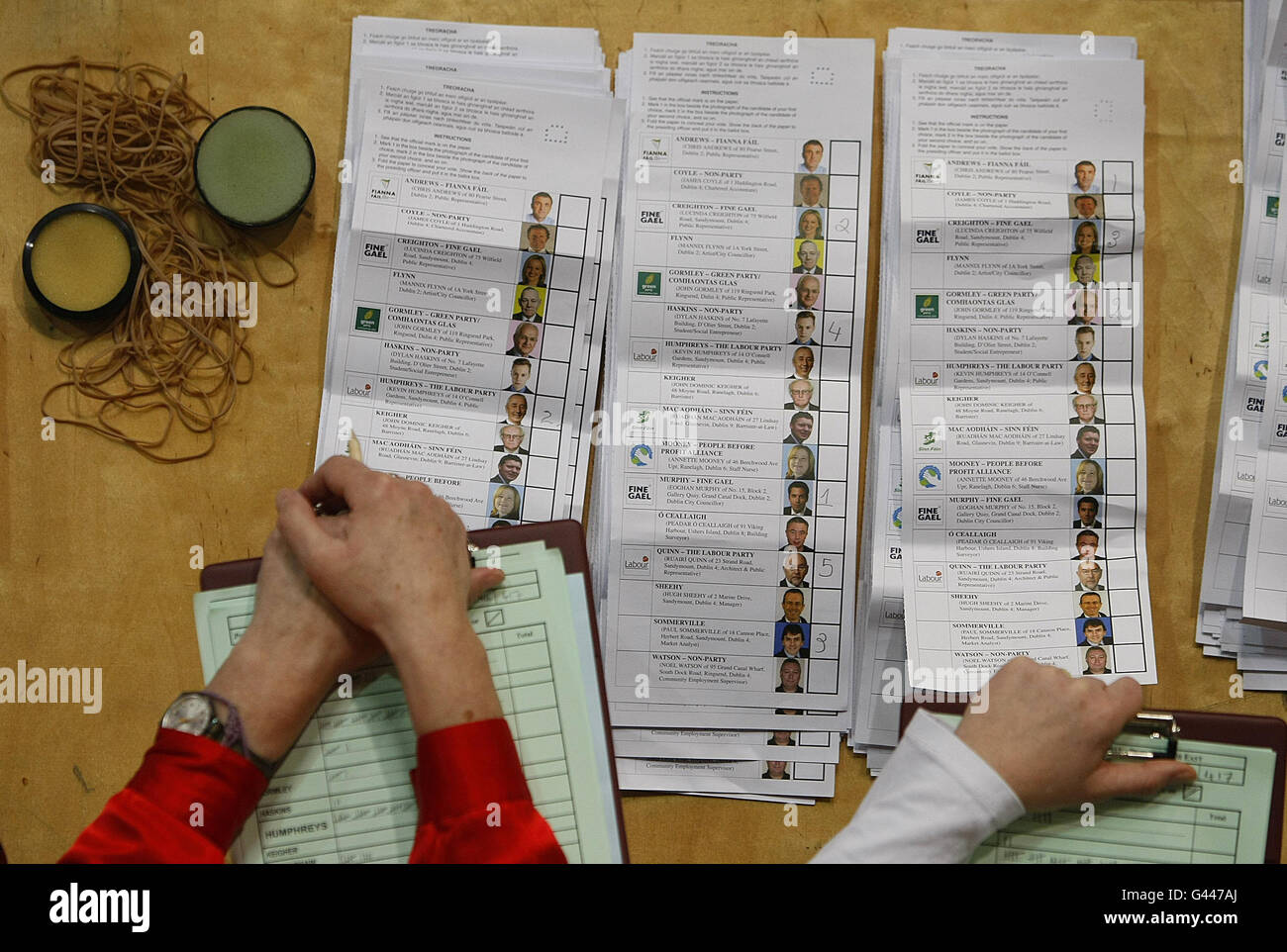 The overall scene in the RDS Dublin as counting begins in the Irish ...