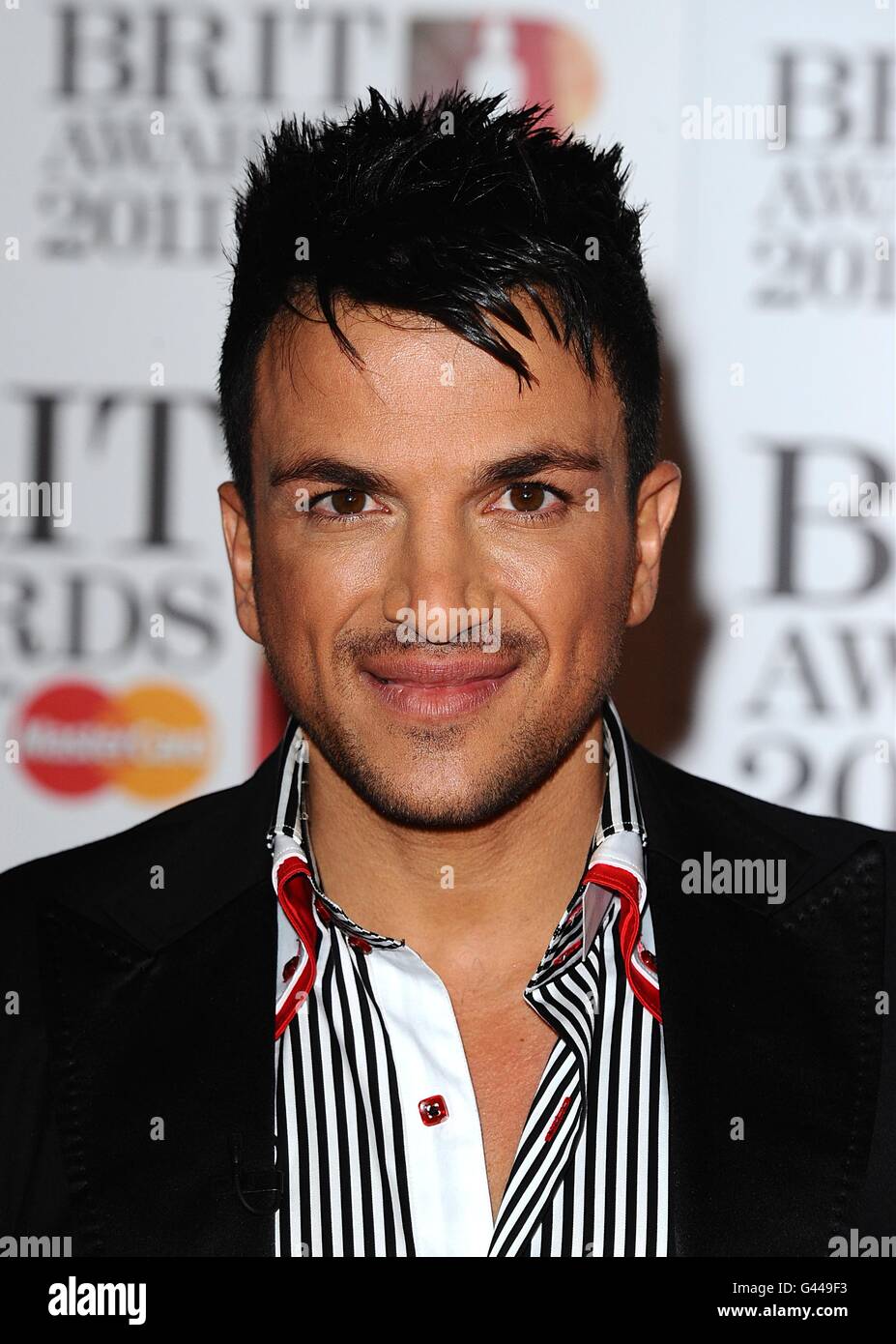 Peter Andre arriving for the 2011 Brit Awards at the O2 Arena, London ...